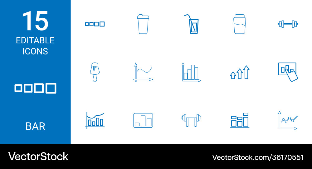 15 Bar-Symbole Lizenzfreies Vektorbild - VectorStock