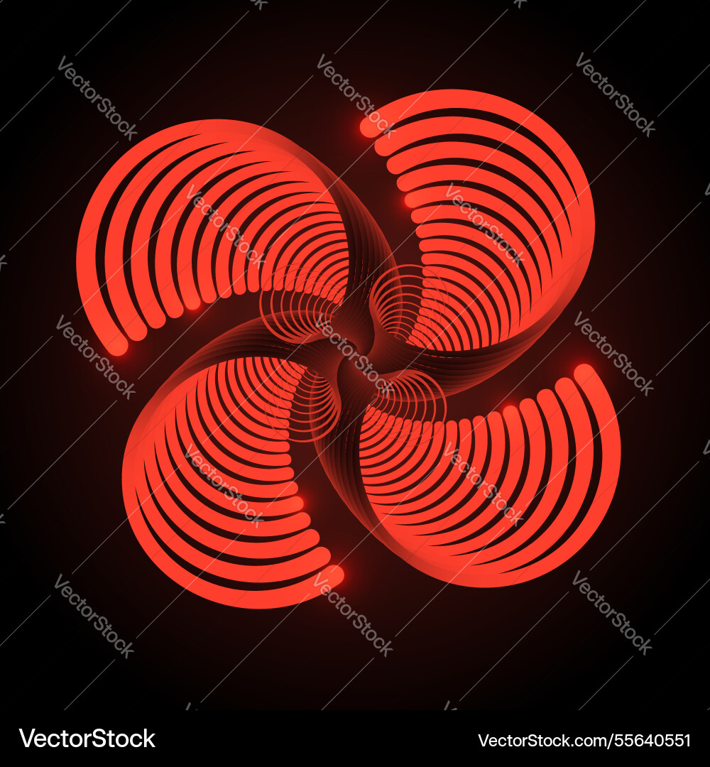 Abstract fan blades on dark red background Vector Image