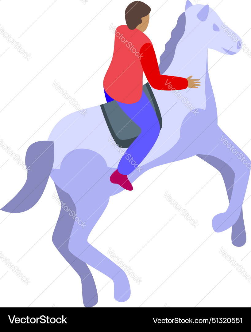 Cartoon man riding a horse Royalty Free Vector Image