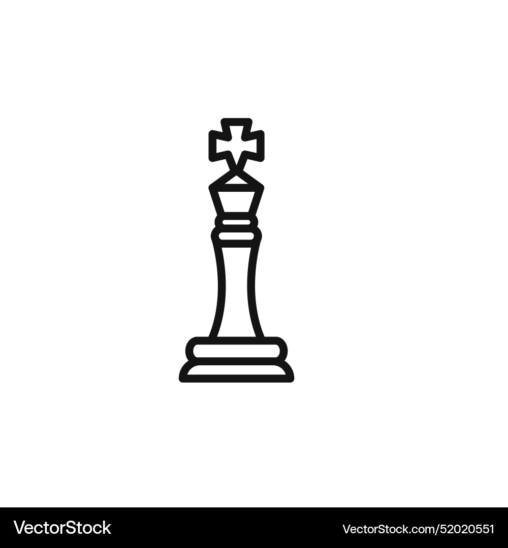 Chess king icon outline collection in black Vector Image