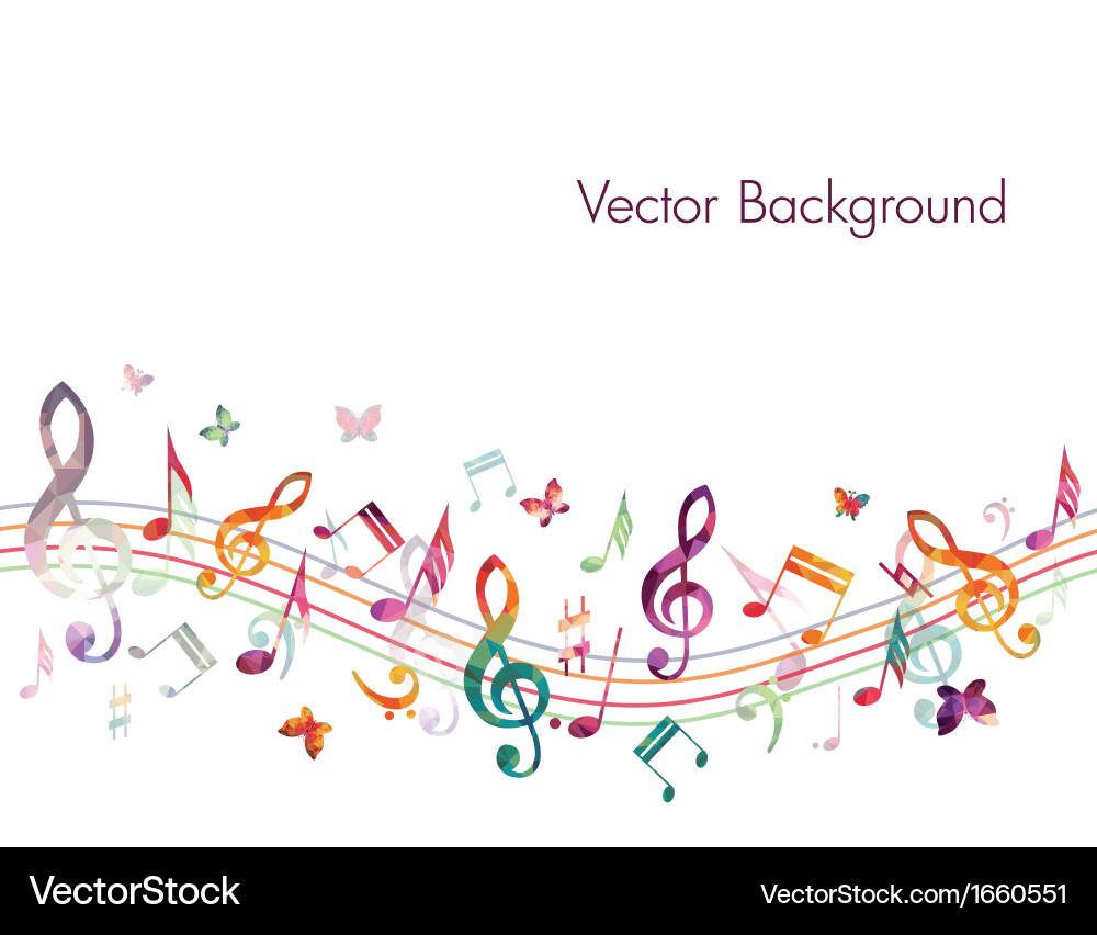 Colorful Musical Notes Background Royalty Free Vector Image