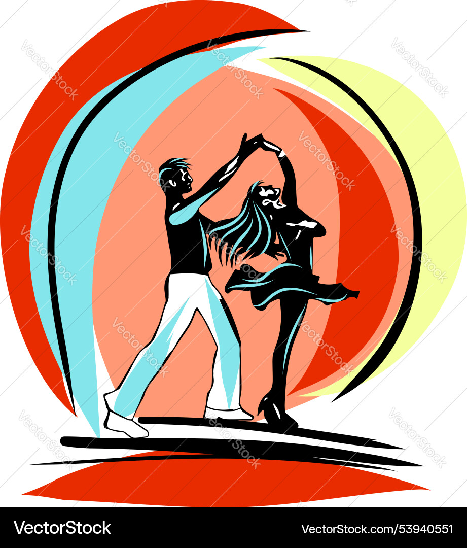 Dancing couple perfect for dance studios event Vector Image