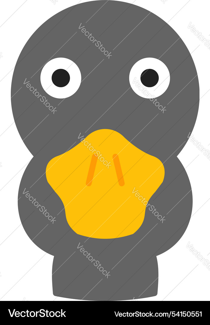 Duck flat icon design Royalty Free Vector Image