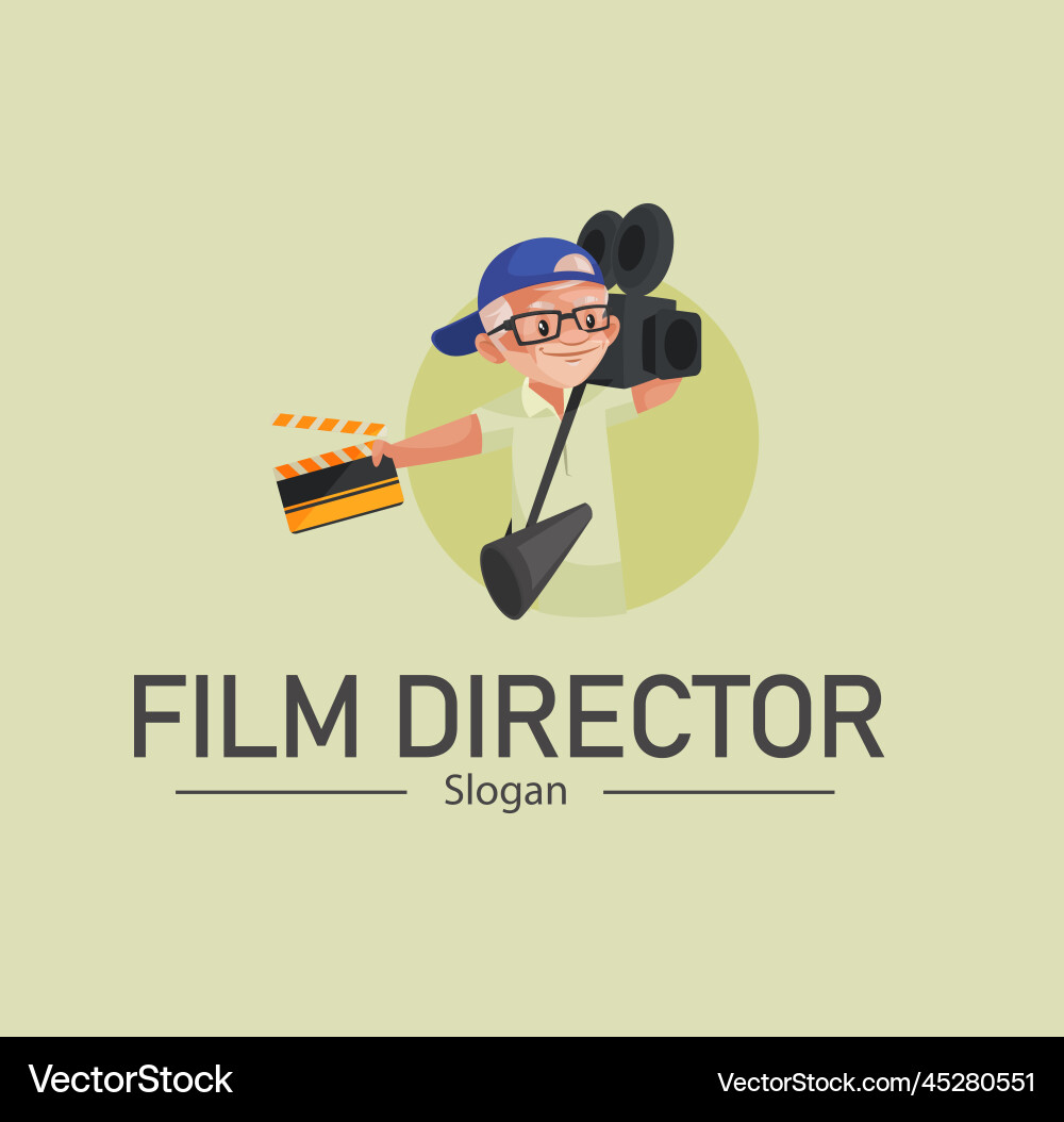 Film director mascot logo Royalty Free Vector Image