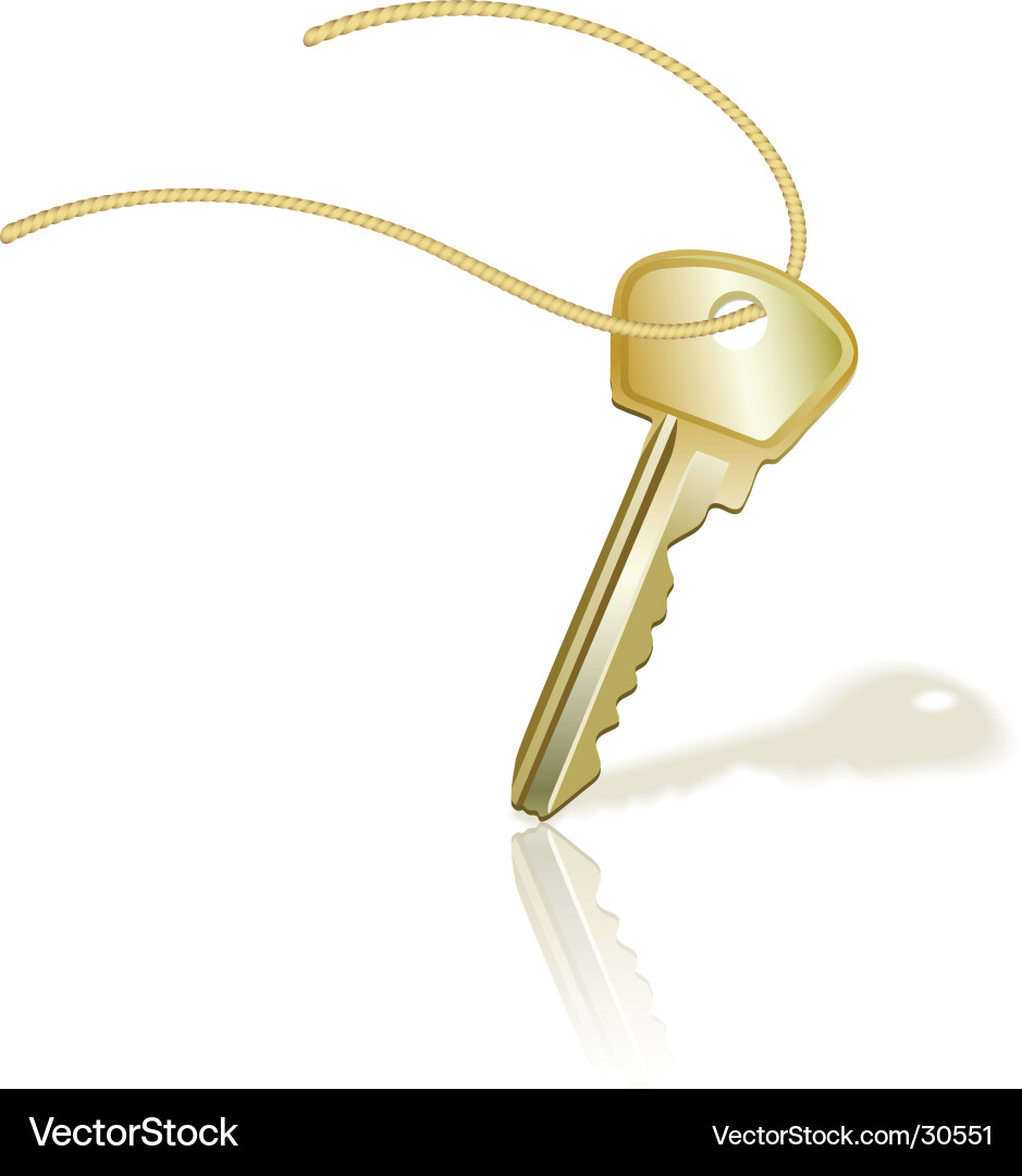 Gold key Royalty Free Vector Image - VectorStock