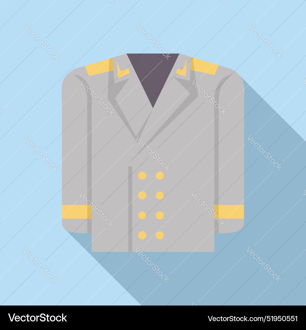 Grey military uniform with yellow stripes and Vector Image