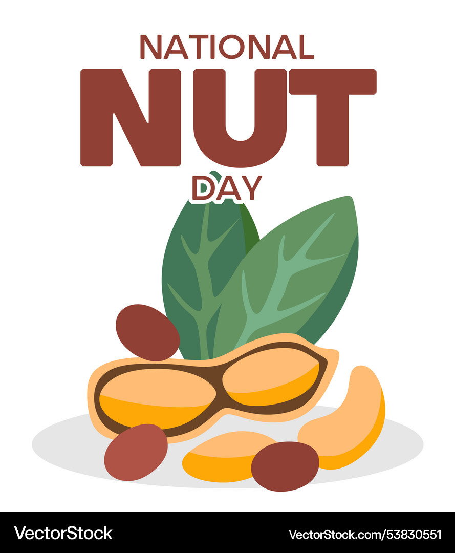 Happy nuts day with delicious Royalty Free Vector Image