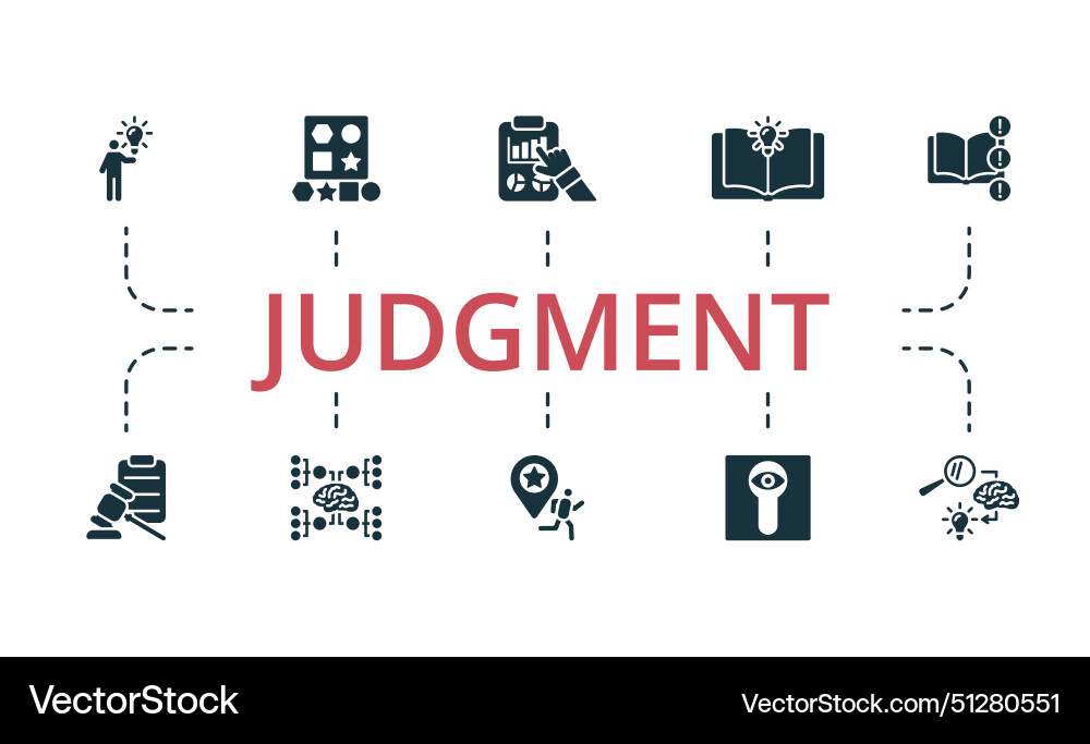 Judgement set creative icons editable elements Vector Image