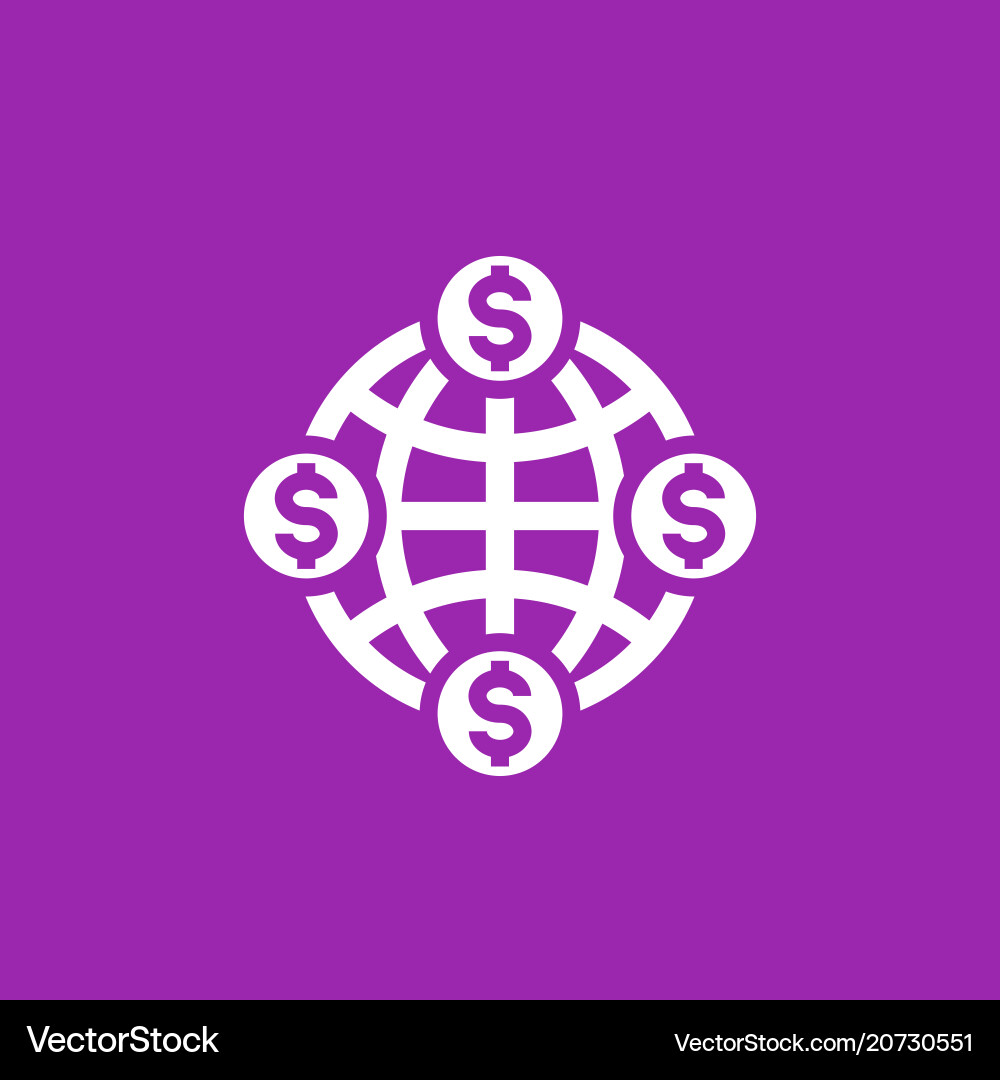 Money transfer icon global payments Royalty Free Vector