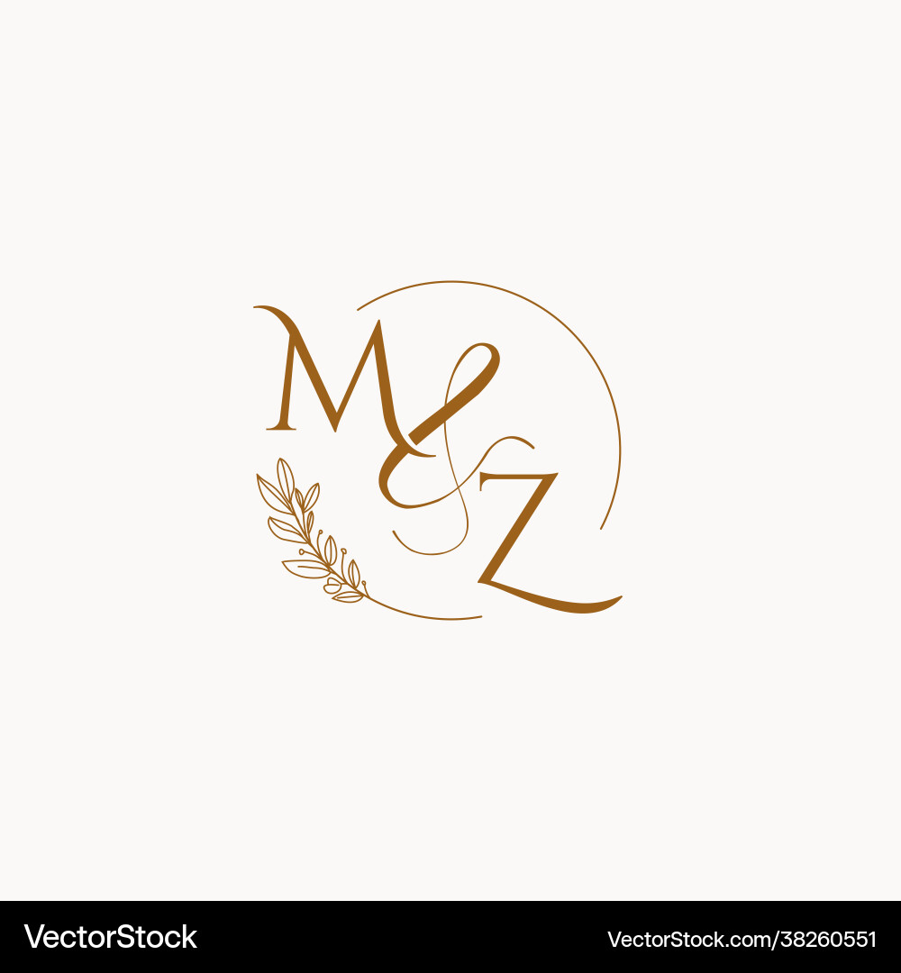 Mz initial wedding monogram logo Royalty Free Vector Image