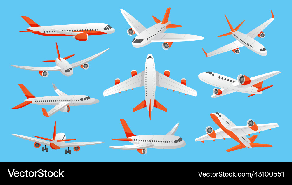 Plane flight commercial aircraft flying Royalty Free Vector