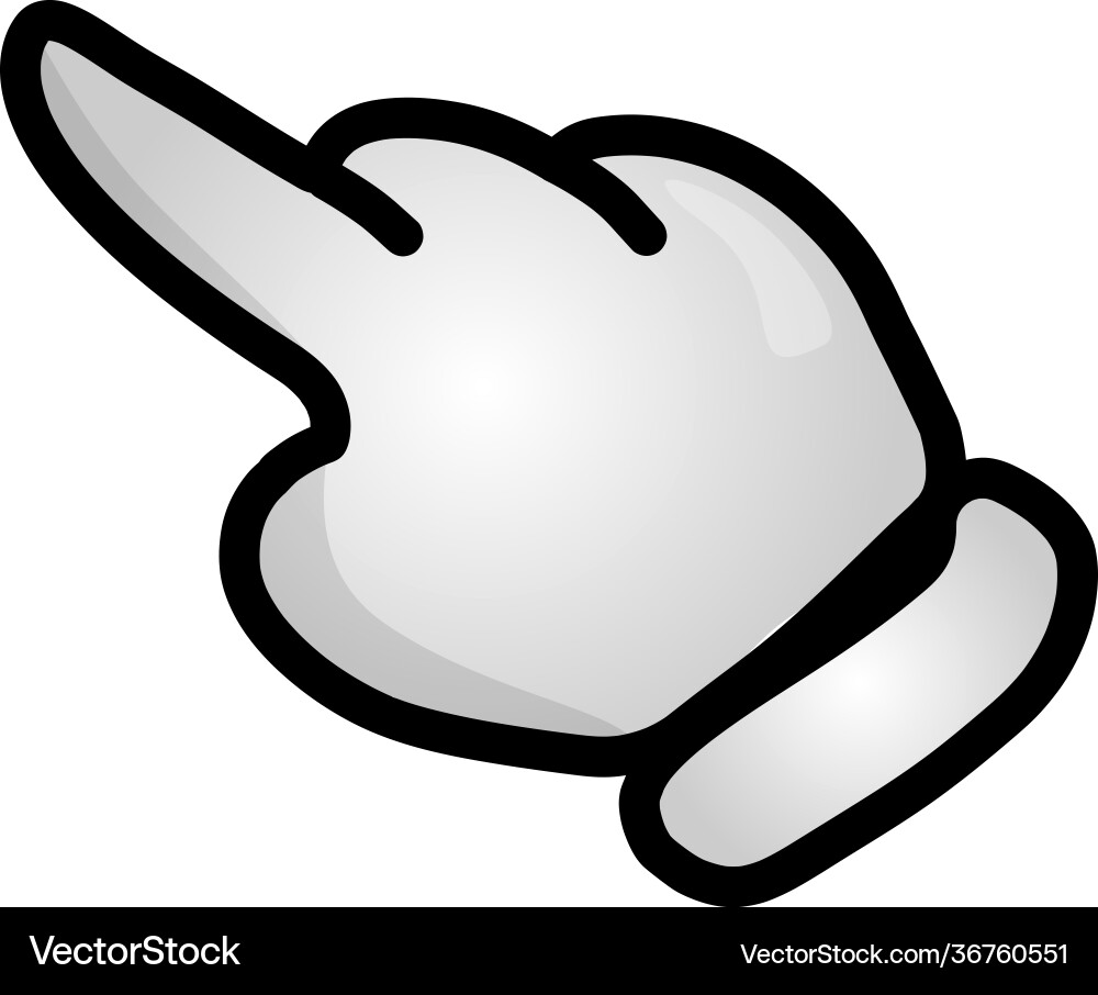 Pointer finger cartoon wrist icon cursor symbol Vector Image