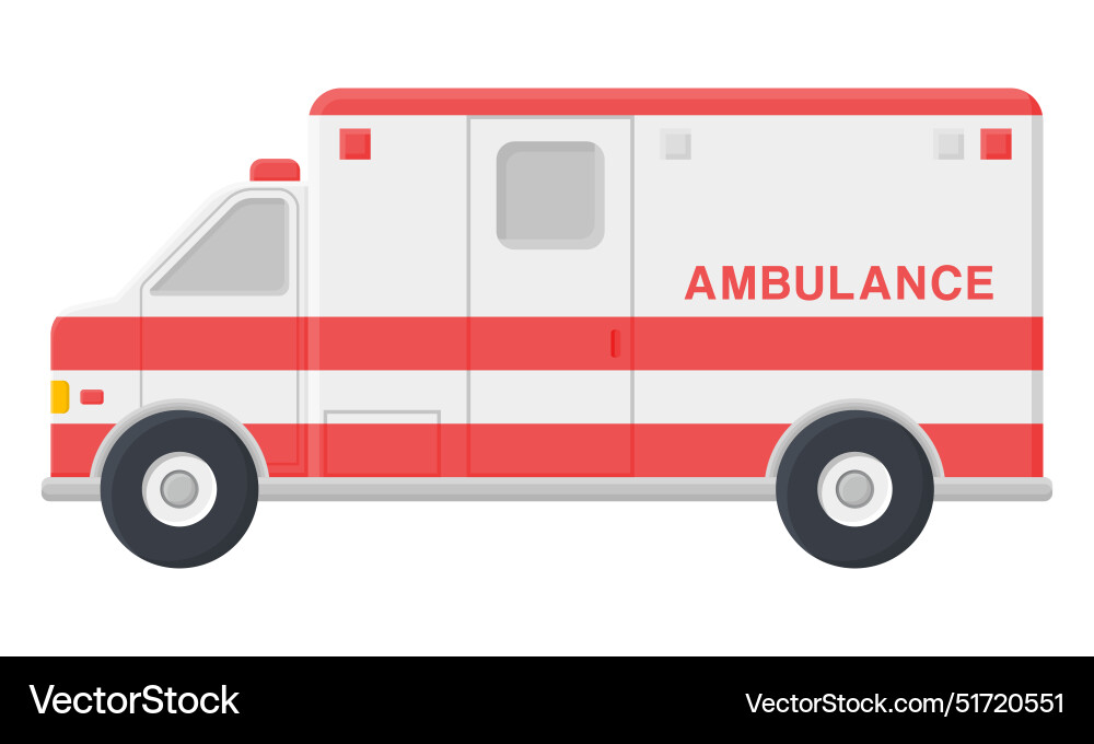Red ambulance first aid vehicle Royalty Free Vector Image