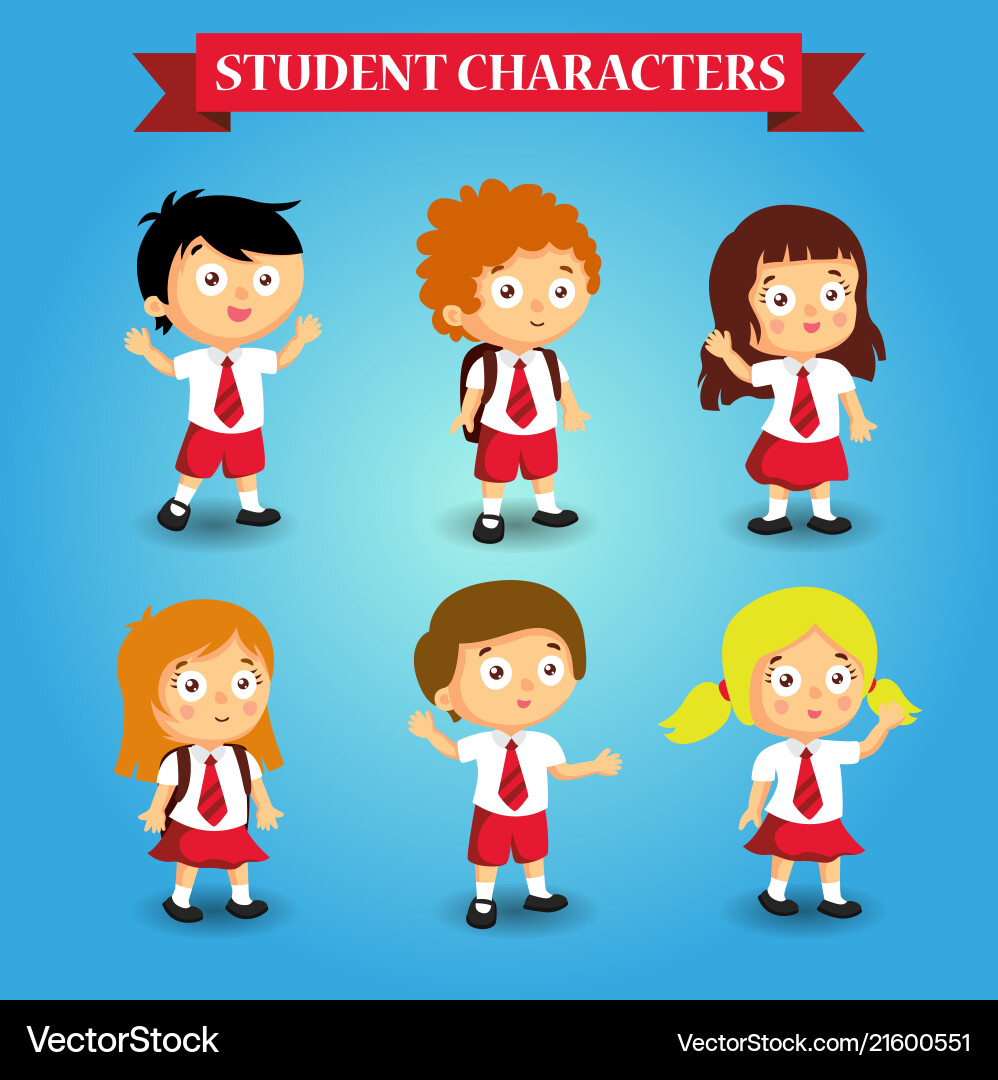 School kids student study cartoon Royalty Free Vector Image