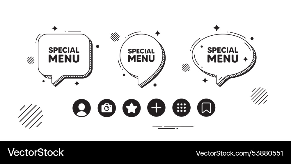 Special menu tag kitchen food offer speech Vector Image
