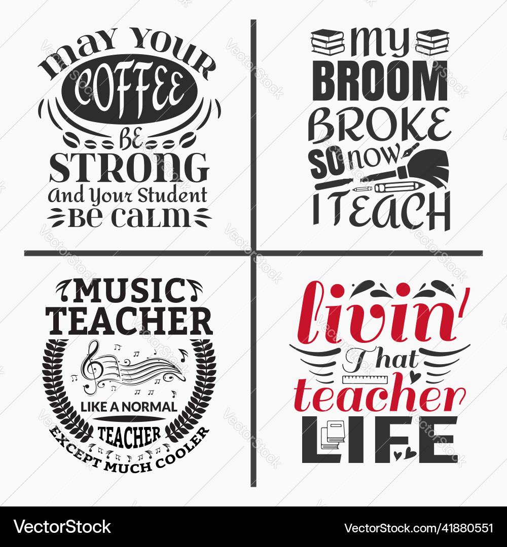 Teacher quotes design bundle Royalty Free Vector Image