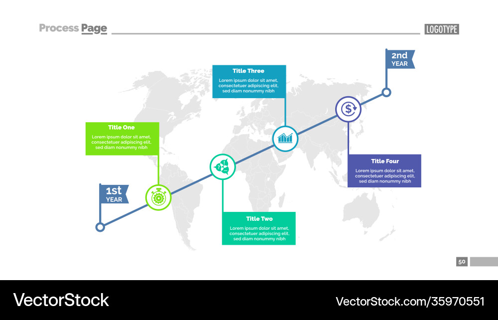 Timeline mit vier Elementen Vorlage Lizenzfreier Vektor
