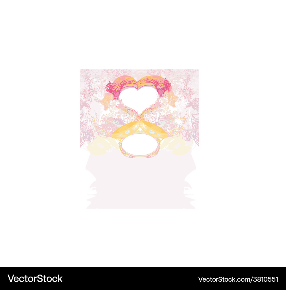 Wedding invitation card with rings Royalty Free Vector Image