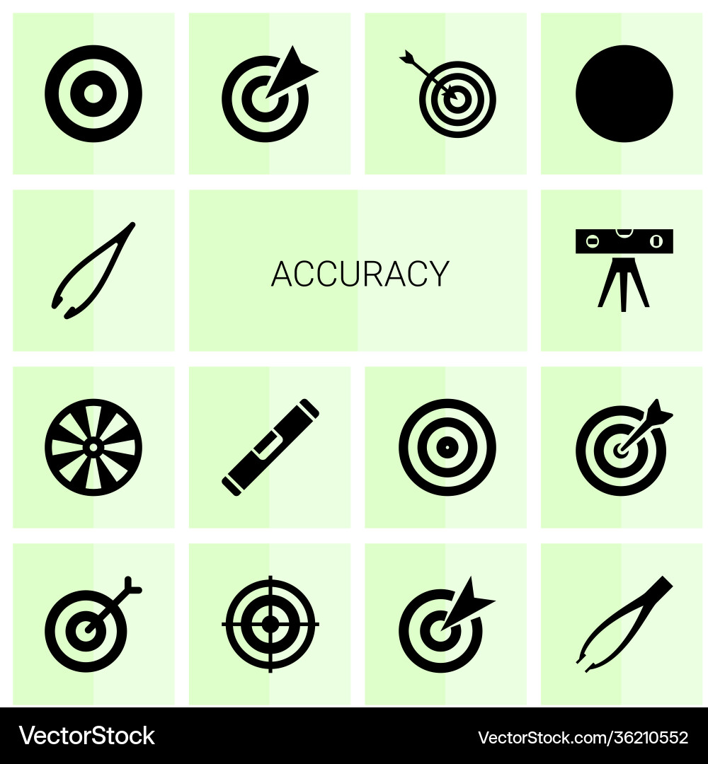 14 accuracy icons Royalty Free Vector Image - VectorStock