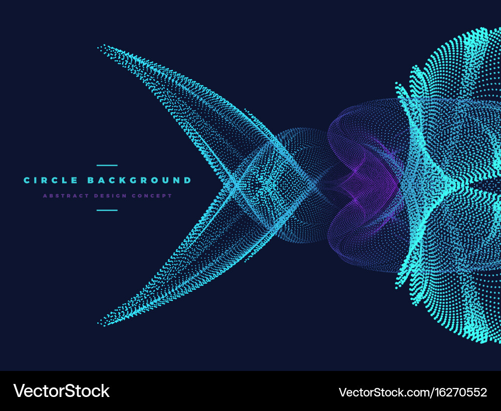 Abstract particle fish shape Royalty Free Vector Image