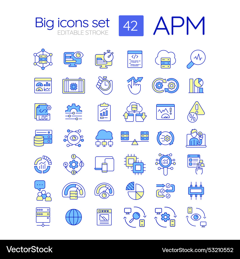 Apm rgb color icons set Royalty Free Vector Image