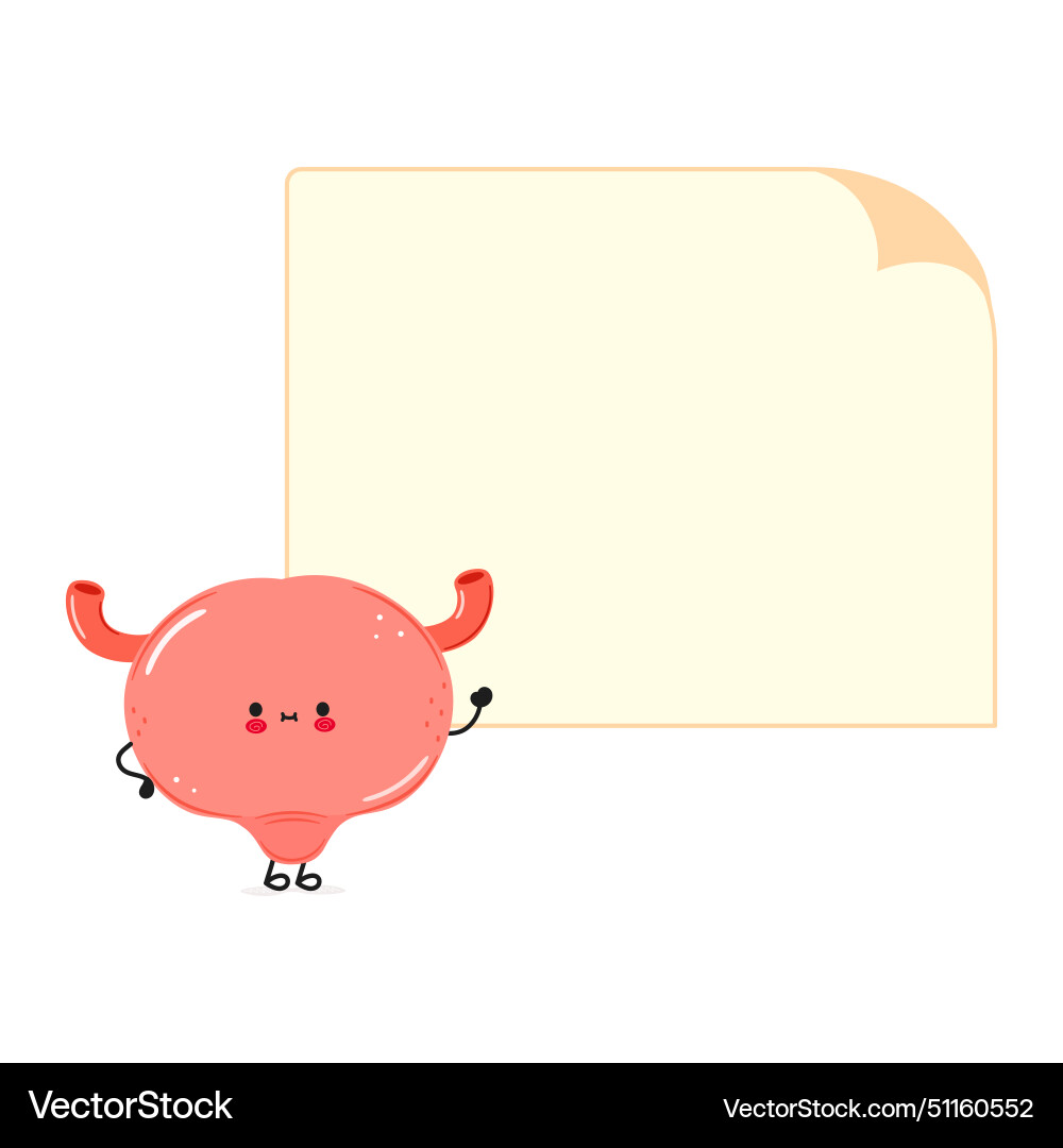 Cute funny bladder poster character hand Vector Image