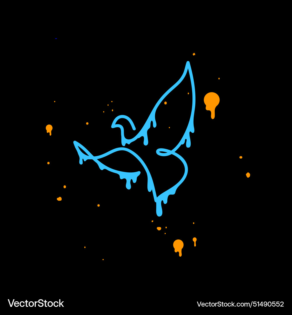 Dove abstract graffiti art style isolated Vector Image
