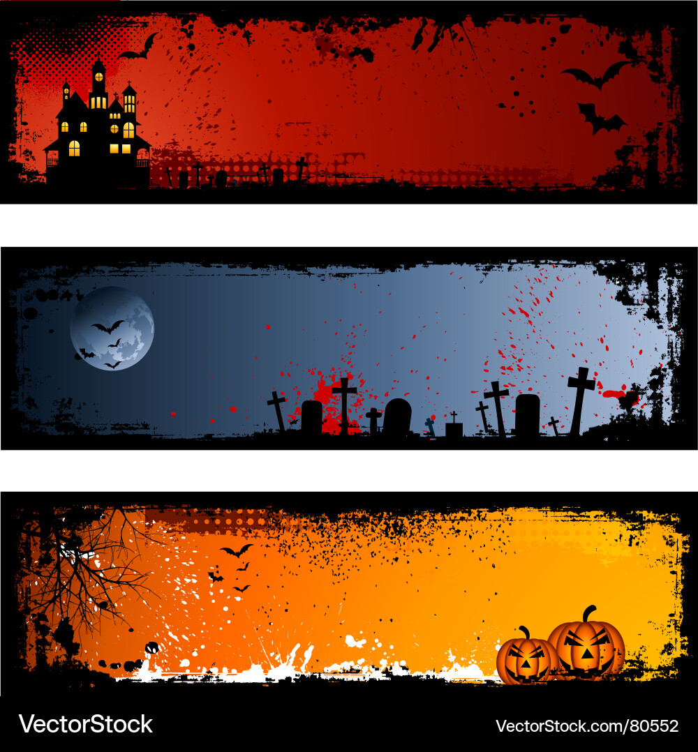Halloween Backgrounds - Spooky Decorations Vector Image
