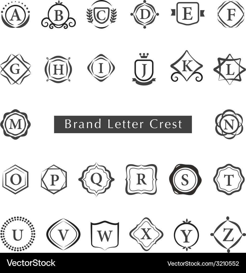 Letters crest Royalty Free Vector Image - VectorStock