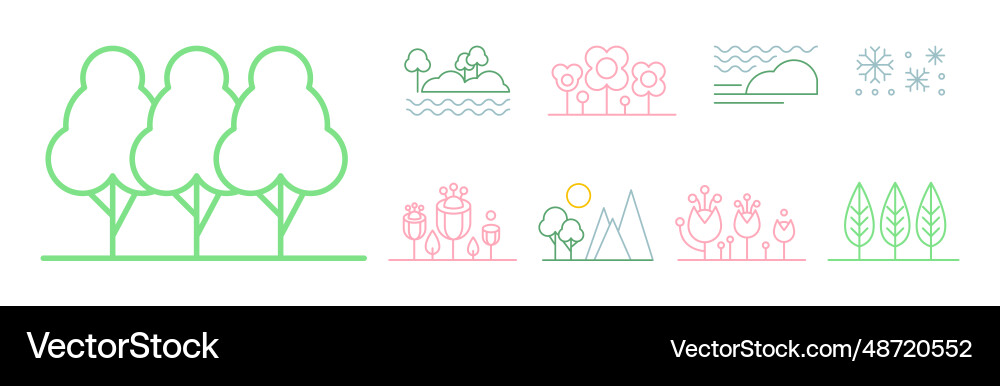 Linear landscape element and environment icon Vector Image