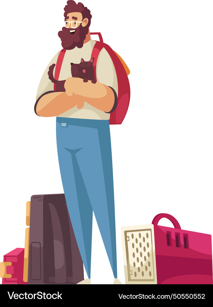 Man with dog Royalty Free Vector Image - VectorStock