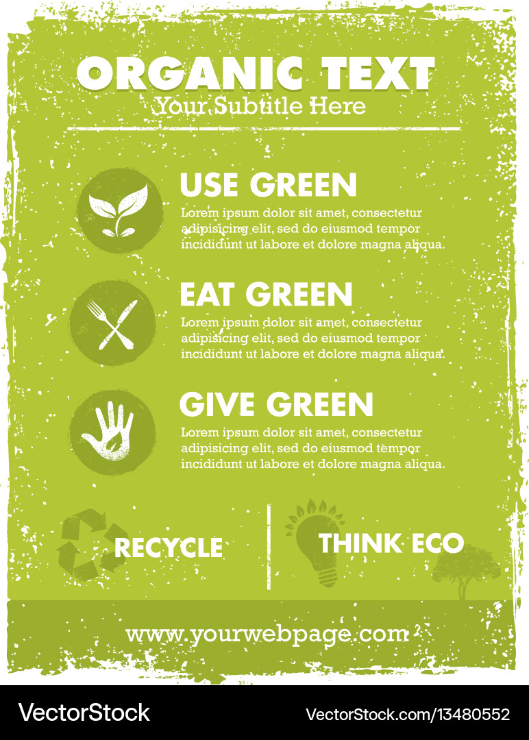 Organic eco green banner background Royalty Free Vector