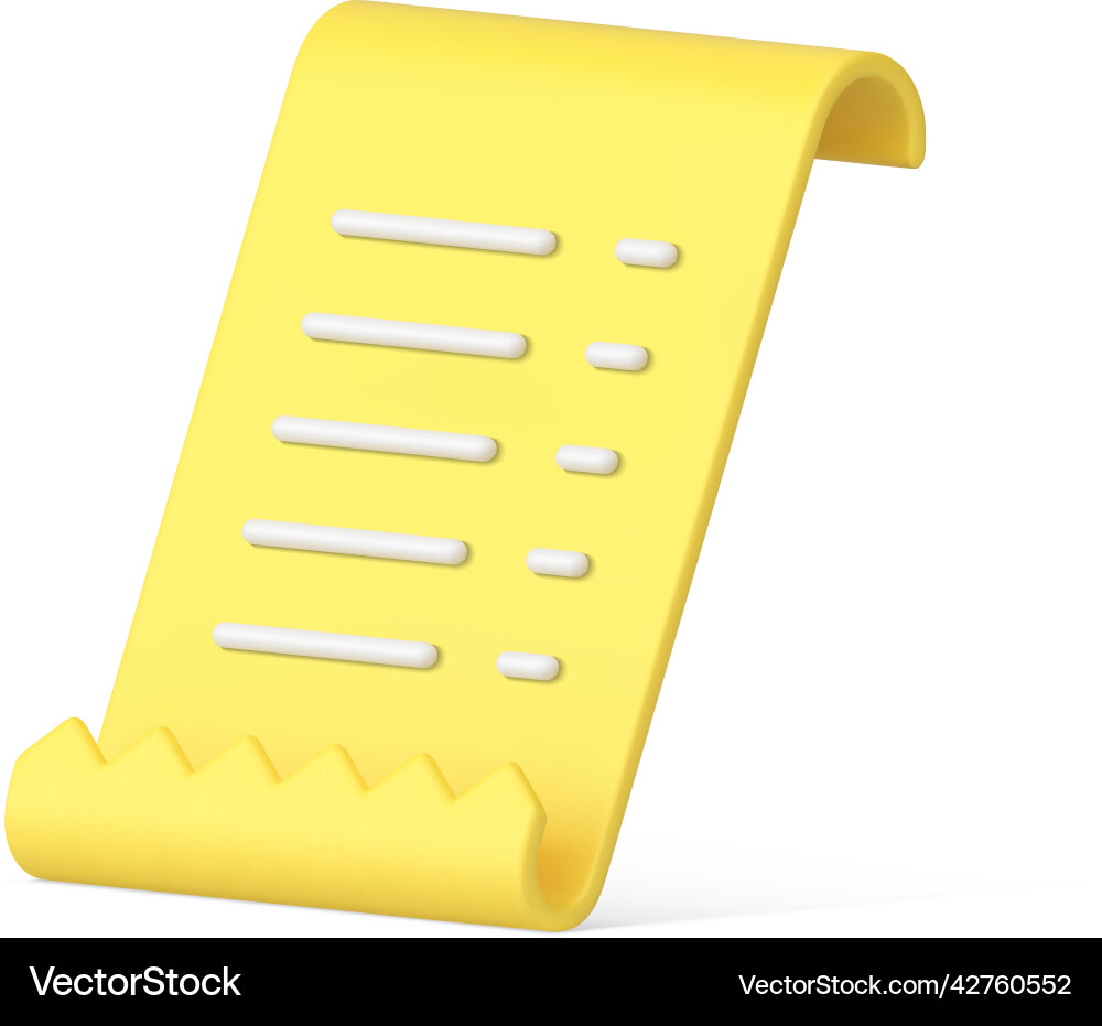 Ragged yellow paycheck diagonal bank paper Vector Image