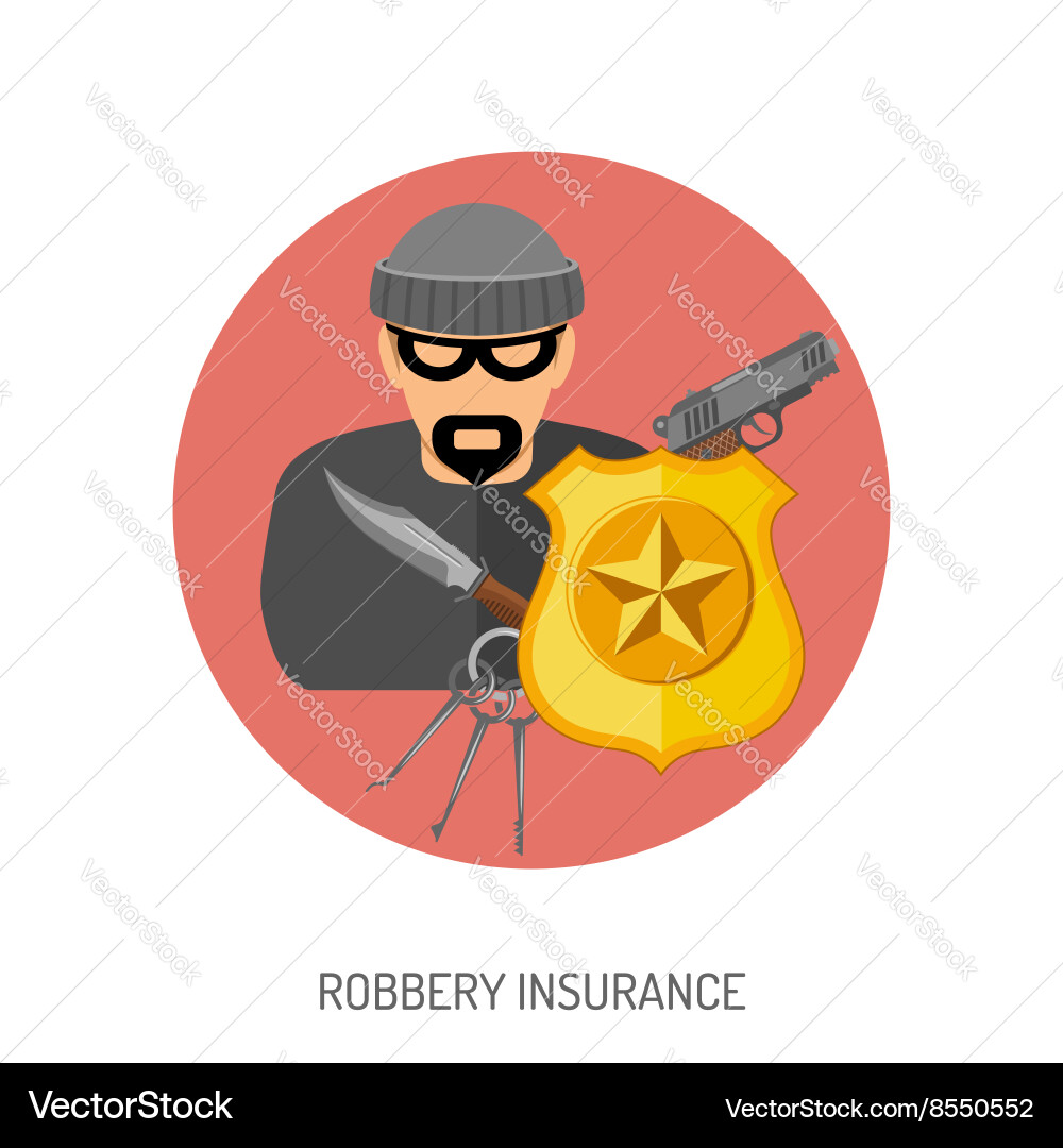 Robbery & Insurance Icon Royalty Free Vector Image