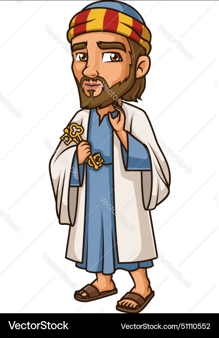 Saint Peter Apostle Cartoon Royalty Free Vector Image