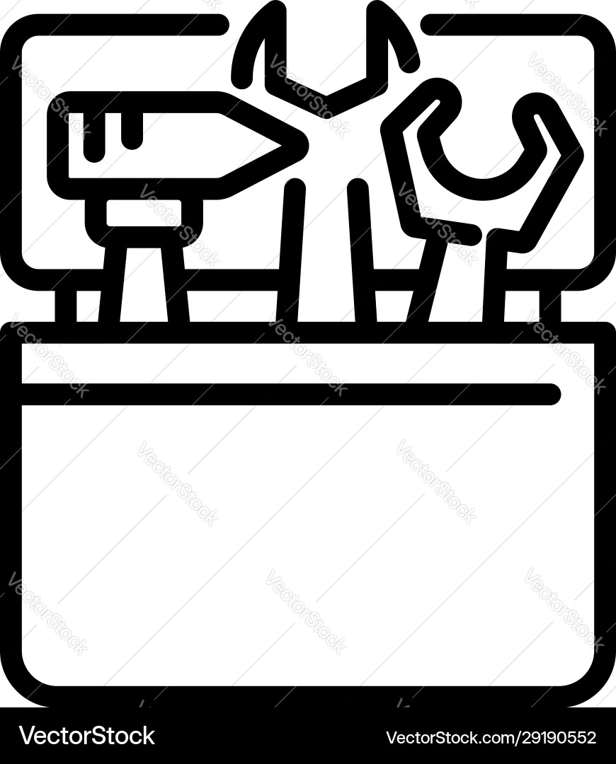 Toolbox icon outline style Royalty Free Vector Image