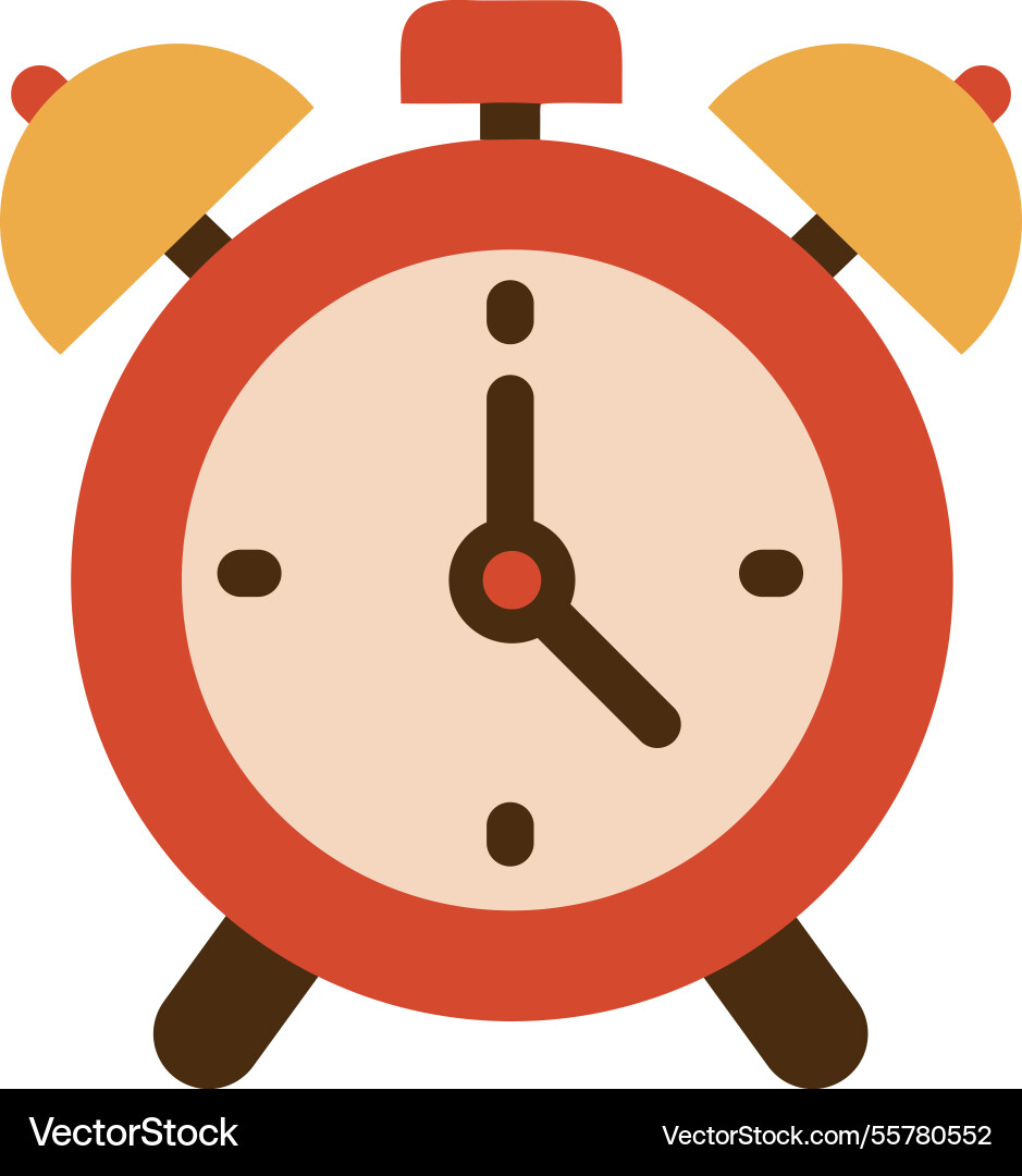 Vintage object twin bell alarm clock Royalty Free Vector