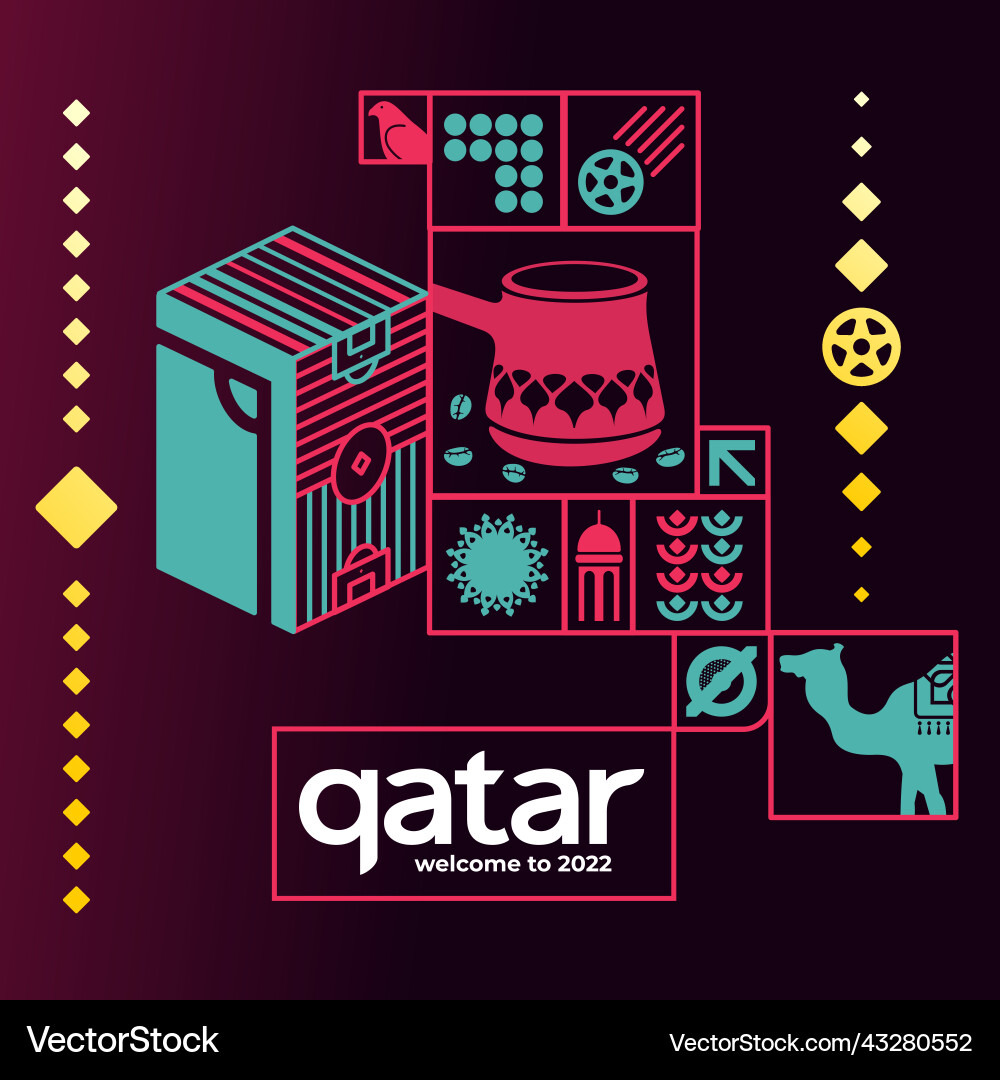 World of qatar pattern with modern and traditional