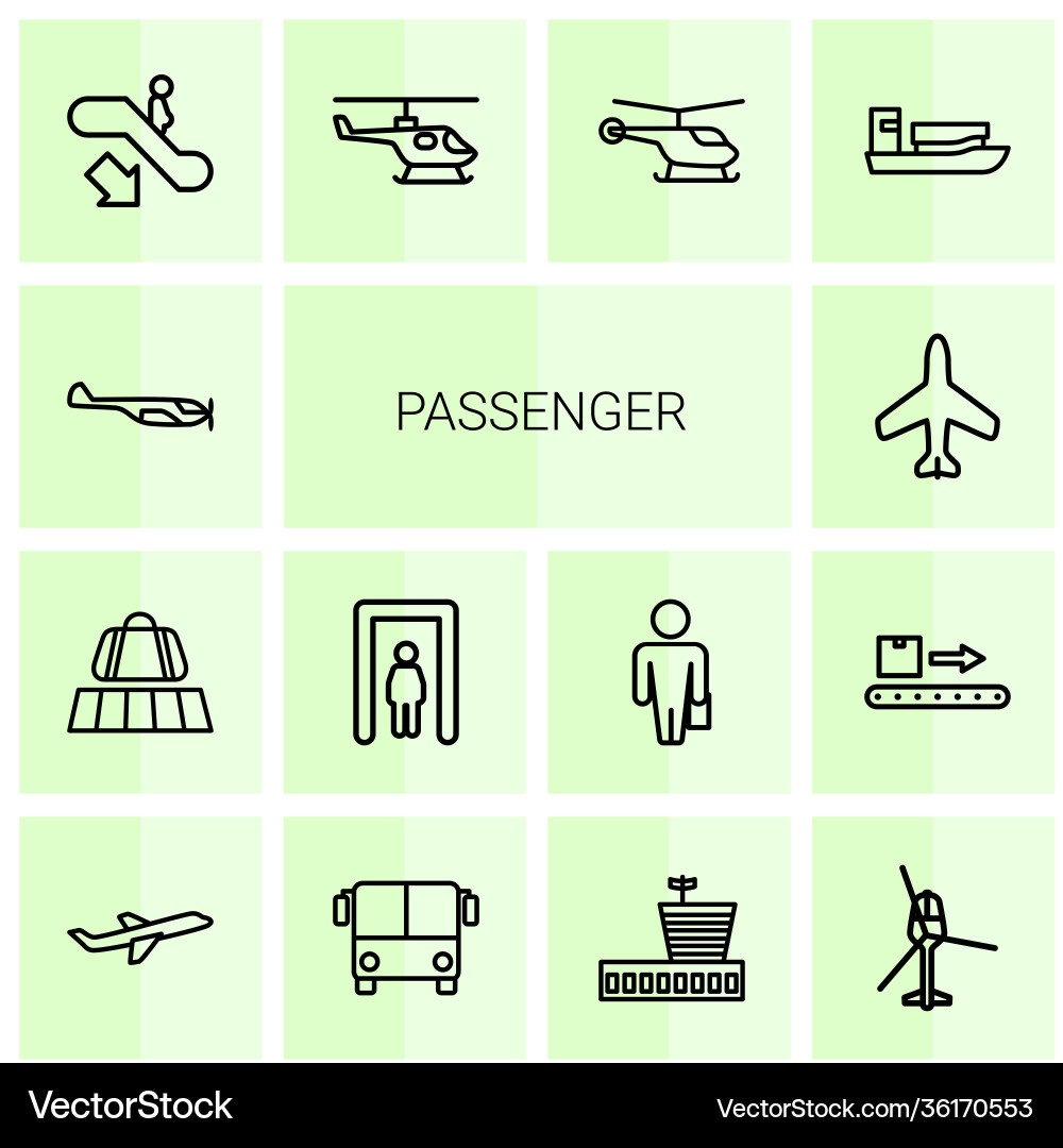 14 passenger icons Royalty Free Vector Image - VectorStock
