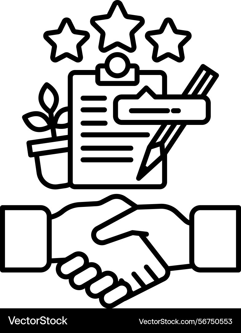A handshake between two people with piece Vector Image