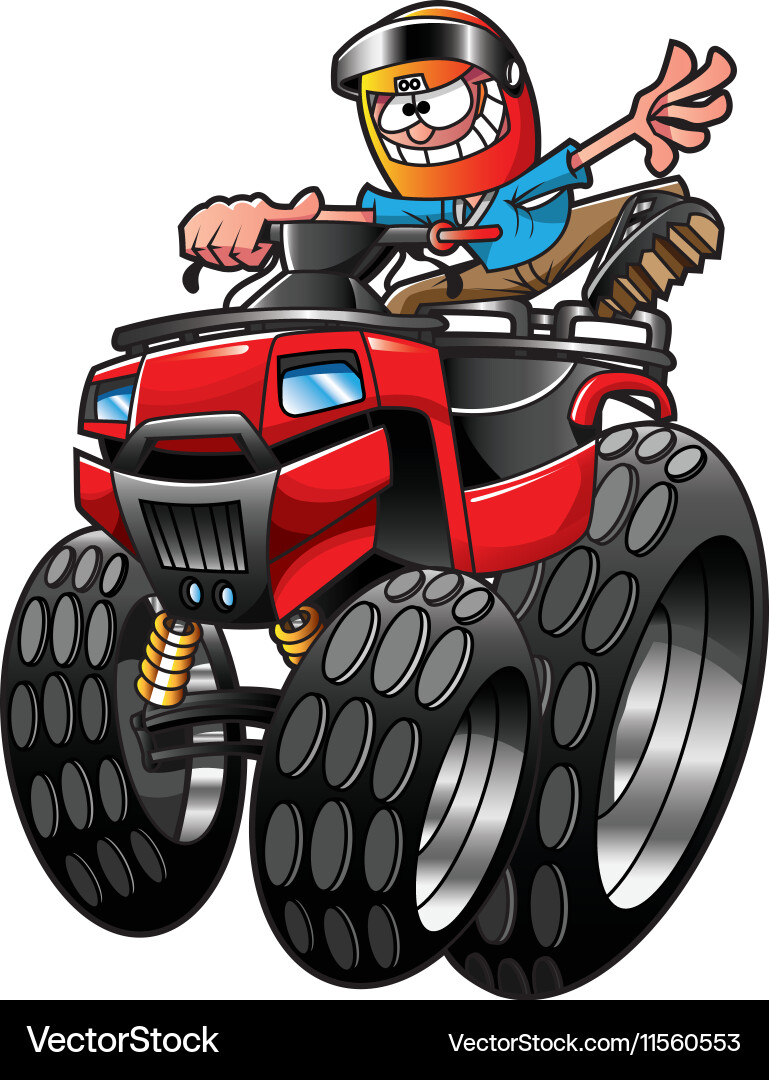 Atv and rider Royalty Free Vector Image - VectorStock