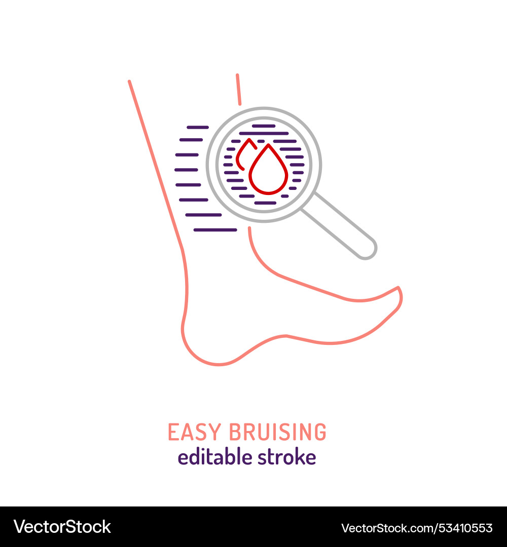 Easy bruising outline icon bleeding disorder Vector Image