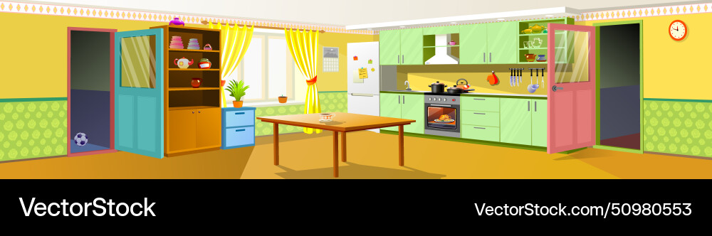 Kitchen interior the of room Royalty Free Vector Image