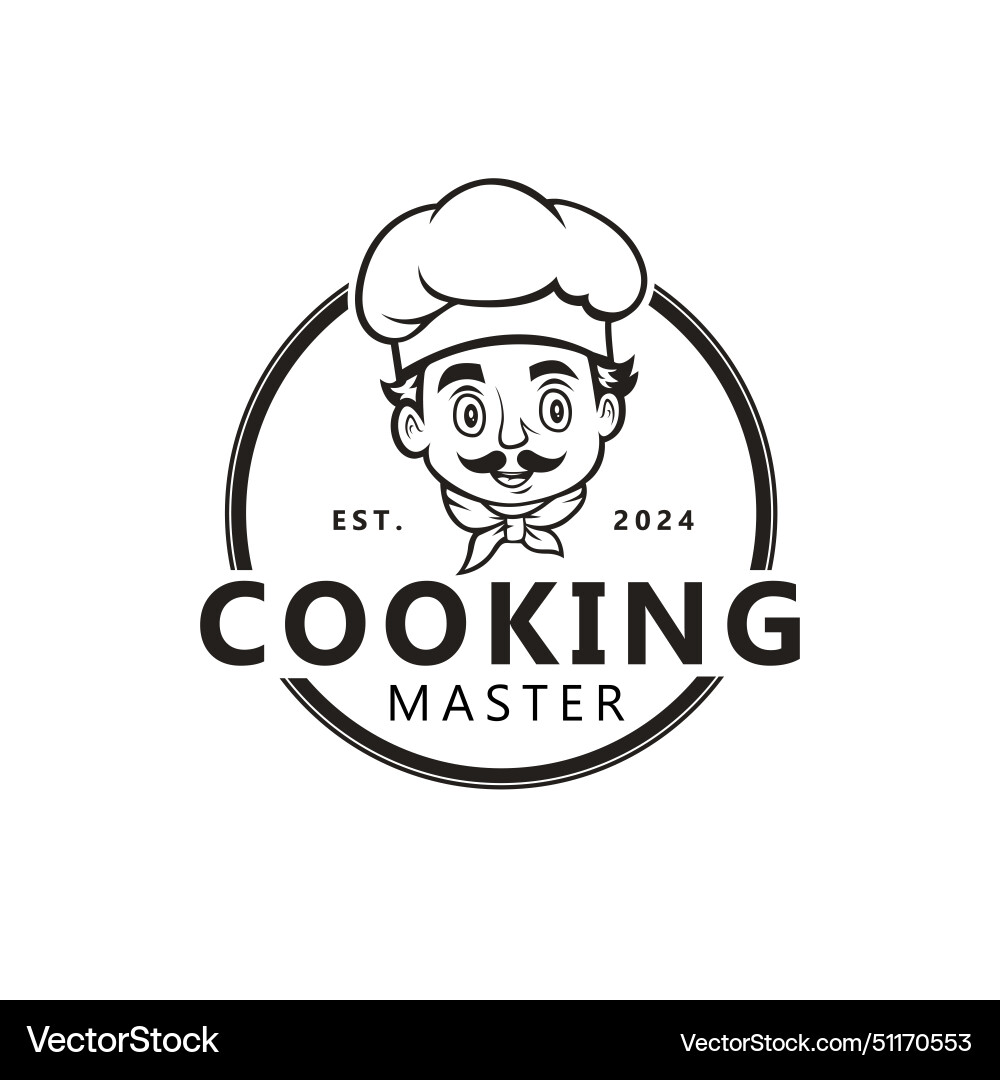 Master chef food restaurant logo design Royalty Free Vector