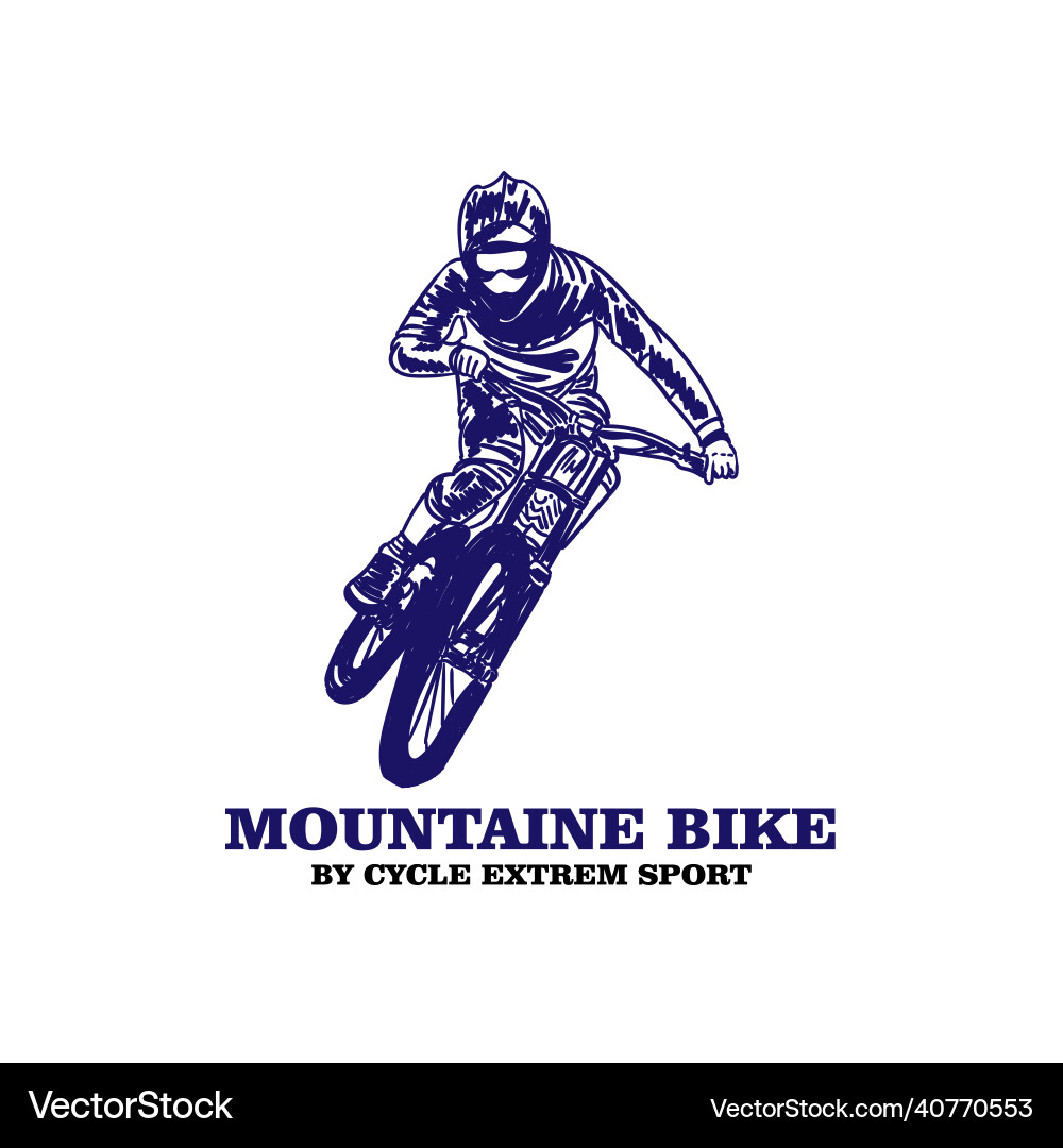 Mountain bike jump hand drawn Royalty Free Vector Image