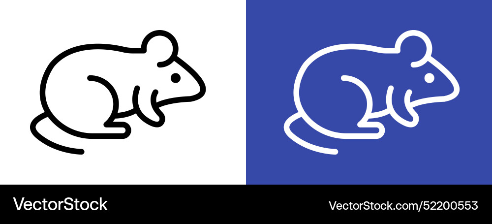 Mouse animal icon logo sign set outline Royalty Free Vector