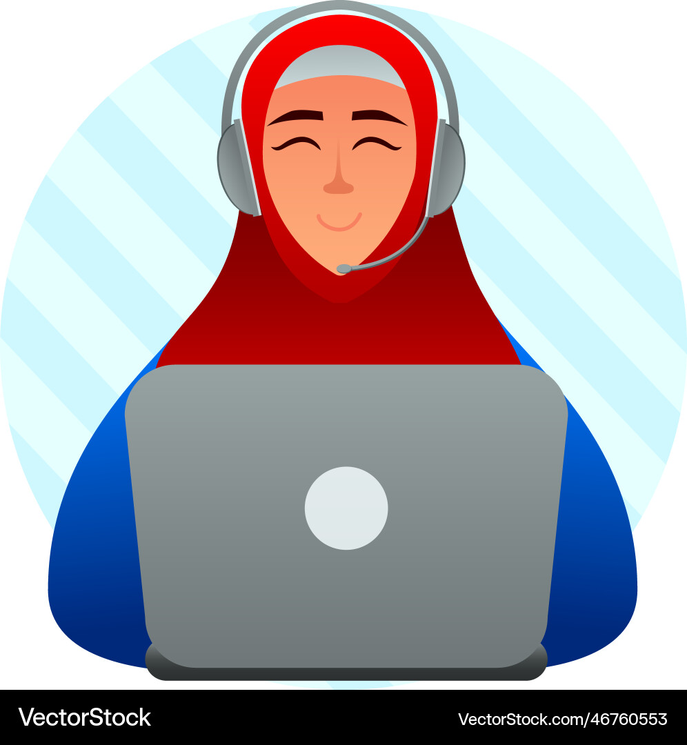 Muslim woman profession icon Royalty Free Vector Image