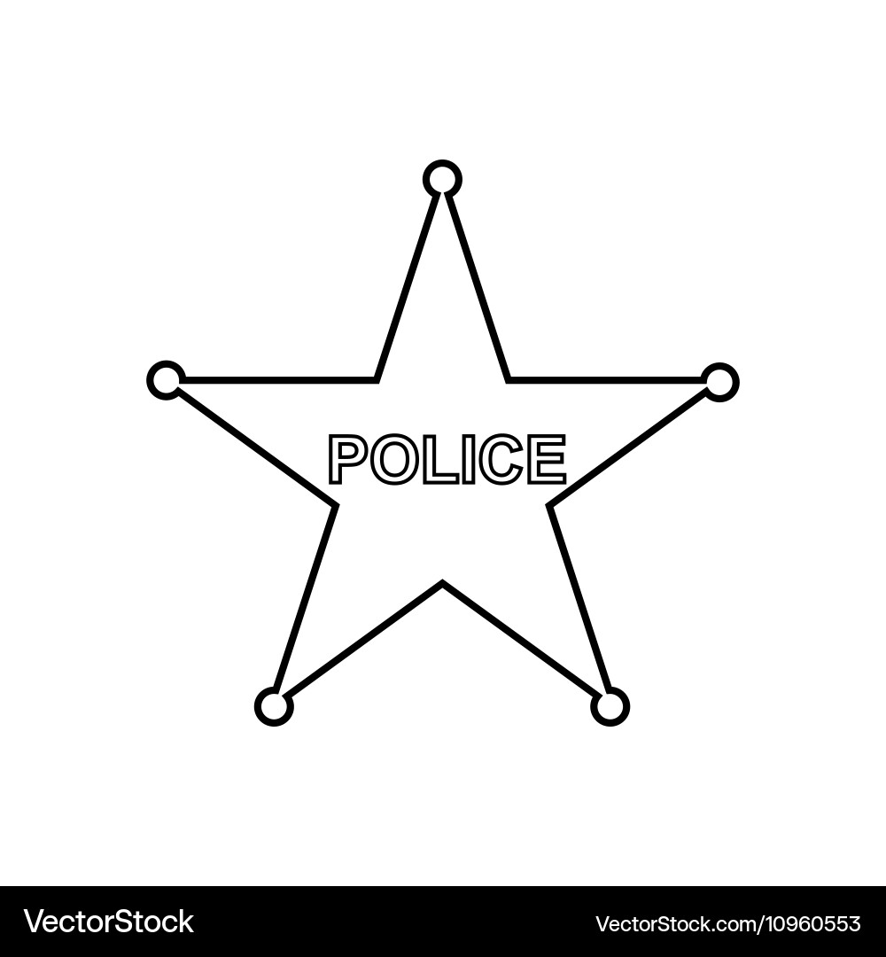 Police star outline icon linear Royalty Free Vector Image