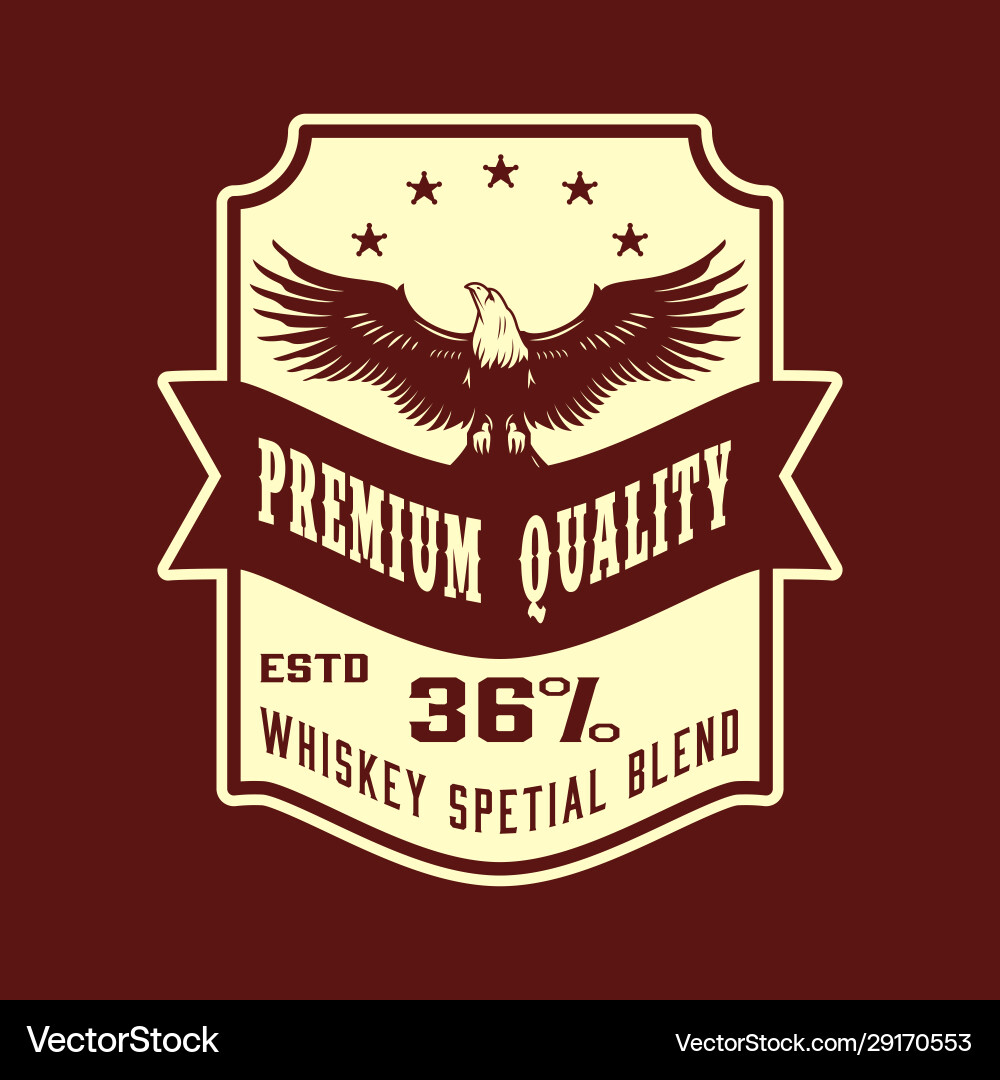 Premium quality whisky vintage label Royalty Free Vector