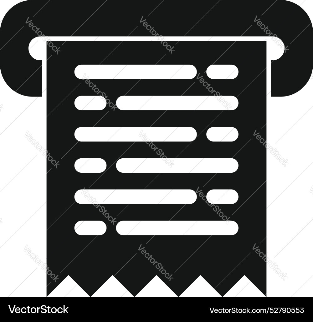 Receipt printing machine issuing paper bill icon Vector Image